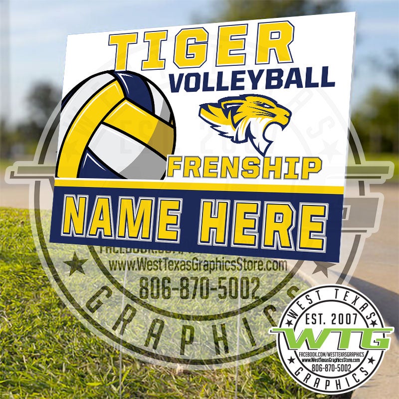 Customizable Volleyball Yard Sign | West Texas Graphics