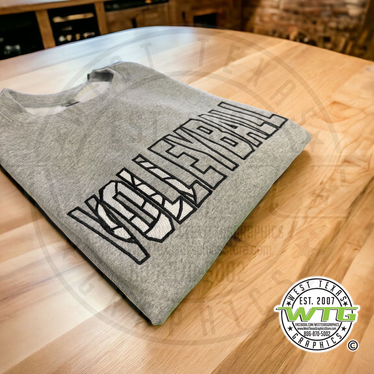 Volleyball Wording Embroidery File | West Texas Graphics