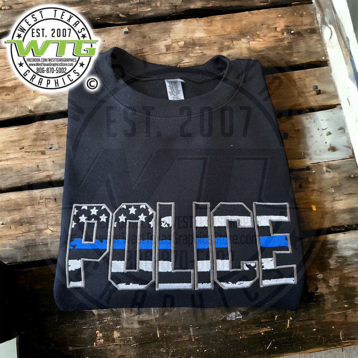 Police Wording Embroidery File | West Texas Graphics
